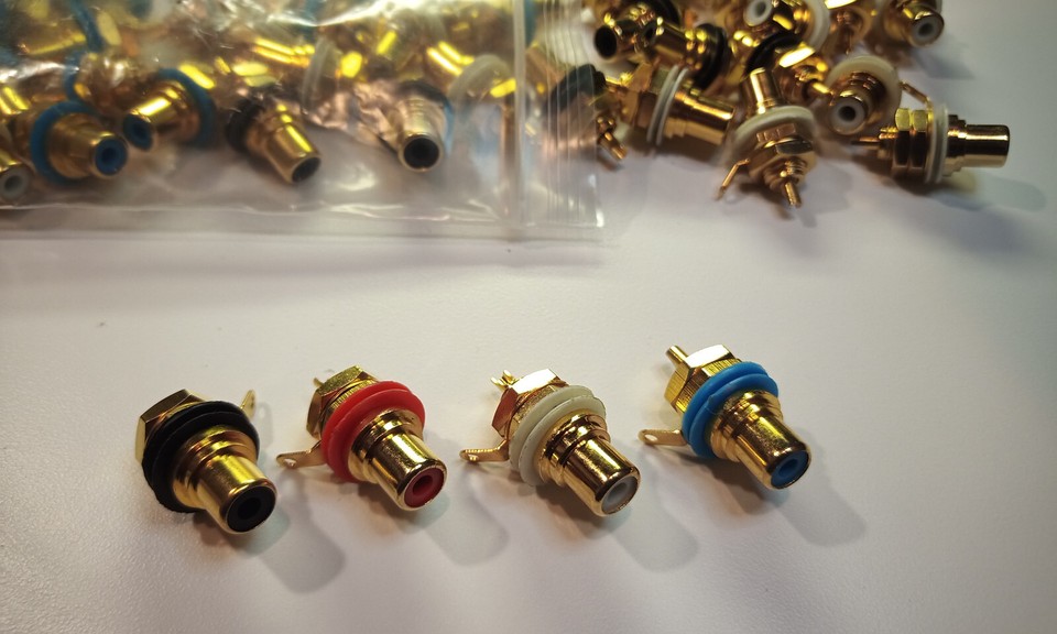 Neutrik REAN NYS367 gold RCA panel mount female jacks various colors | eBay