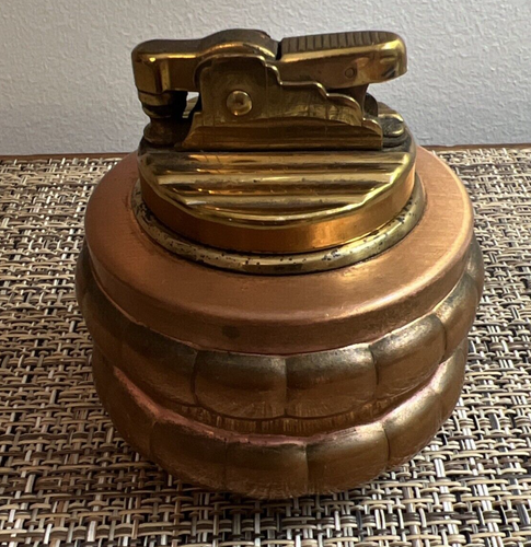 Copper & Brass Whale Lever Table Top Desk Lighter United USA Vintage ...