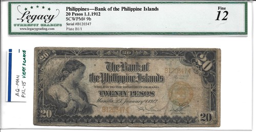 1912 US/PHILIIPPINES 20 PESO NOTE PICK 9B LEGACY 12 VERY SCARCE NOTE | eBay