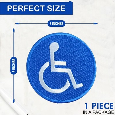 HANDICAPPED SIGN PARKING STREET ROAD SIGN Iron on DISABLED Embroidered ...