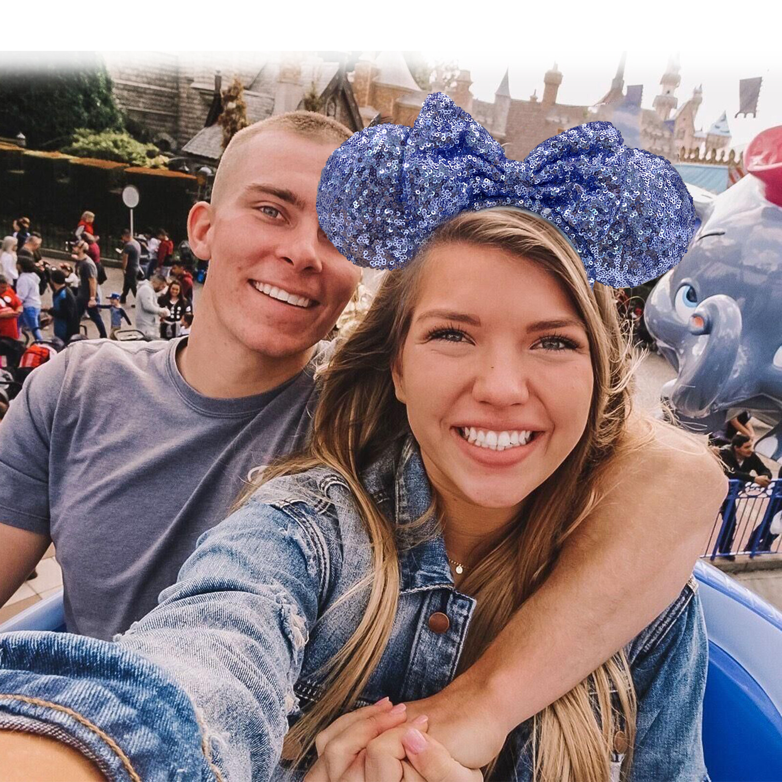 Disney Parks Minnie Ears Headband Blue Sequin Spangles Tokyo Disneyland ...