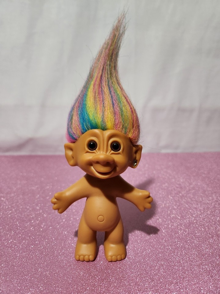 Three VINTAGE Troll Dolls 70s/90s Troll W/ Earring, Toy 200 Wind-Up ...