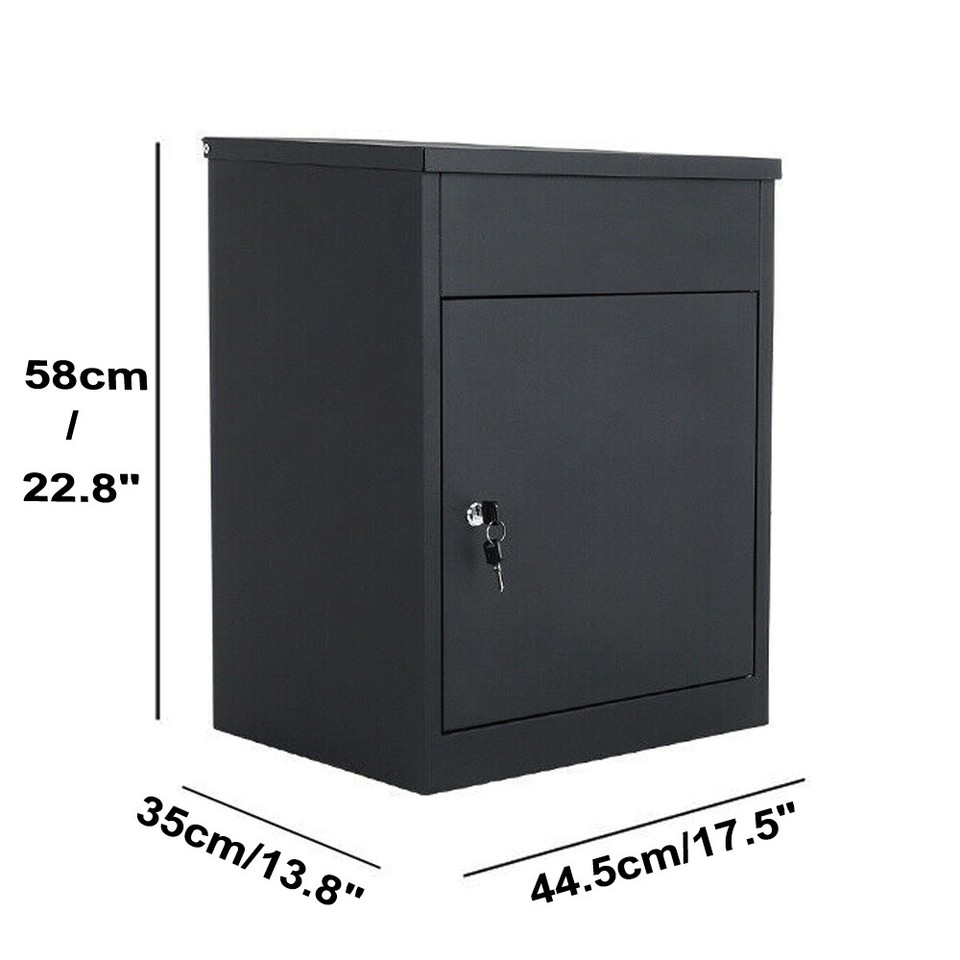 Parcel Drop Box Large Stylish Grey Outdoor Weatherproof Mail Lockable ...