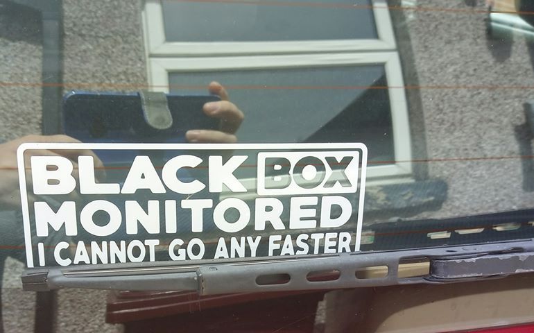 BLACK BOX MONITORED FUNNY CAR STICKERS DECALS YOUNG DRIVER BUMPER ...