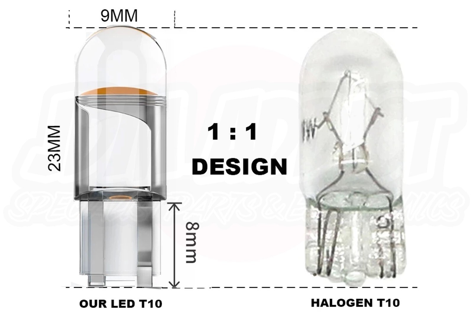 5 x T10 501 Led Car Side Light Bulbs Error Free Canbus COB Xenon W5W ...