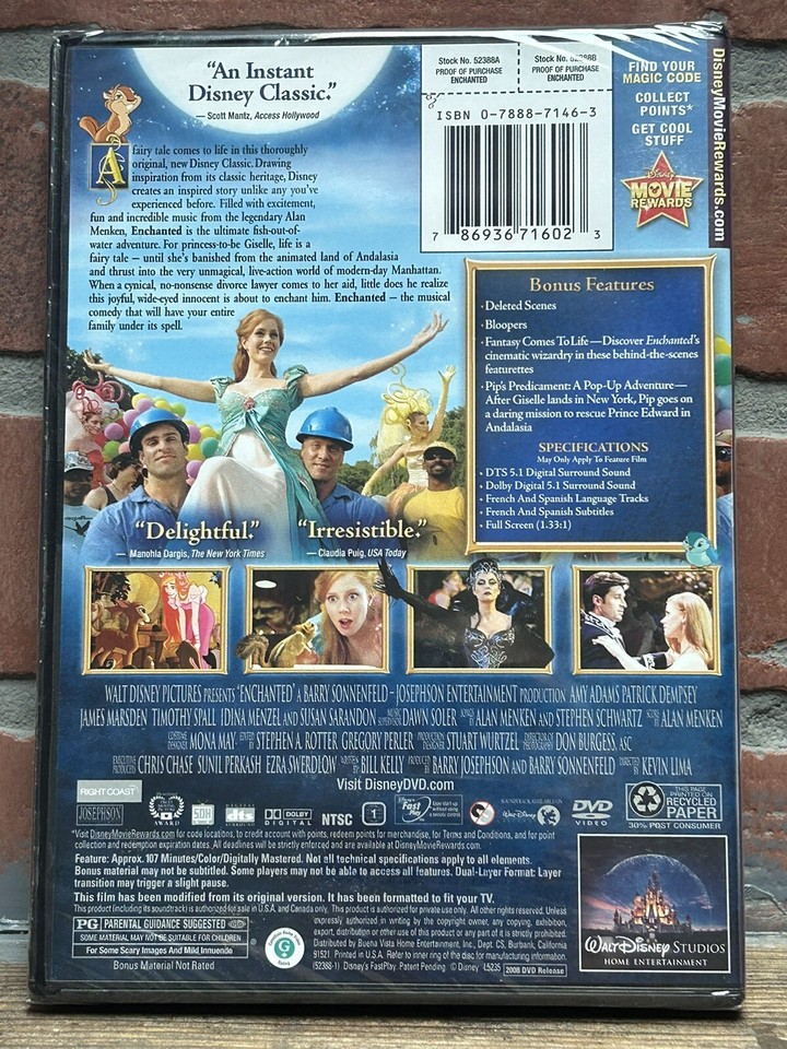 Walt Disney Enchanted DVD New Sealed 2008 Fastplay | eBay