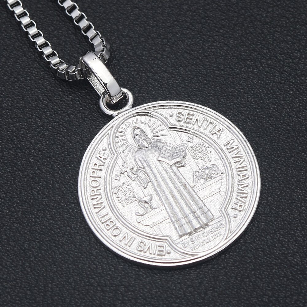Saint Benedict Medal Catholic Talisman Protection Sterling Silver ...