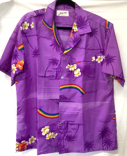 Vintage Helena's Made In Hawaii Shirt Rainbow Palm Trees GAY PRIDE ...