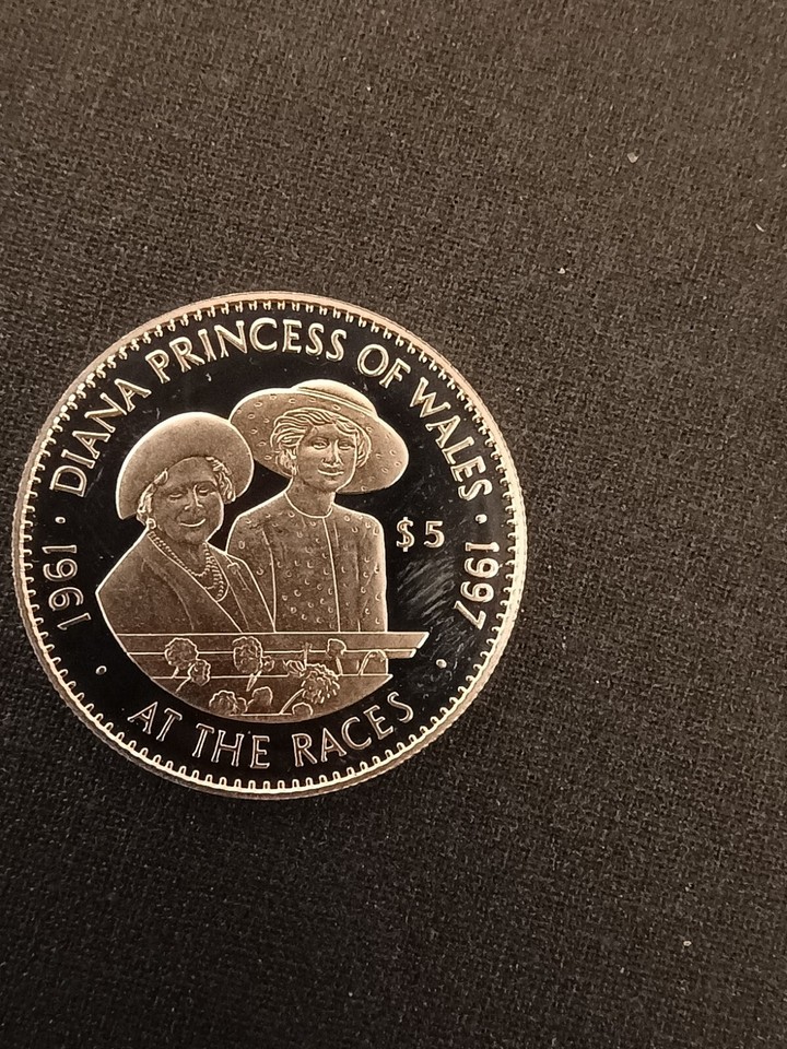 1998 1961-1997 Solomon Islands $5 Coin Diana Princess Of Wales At Races ...