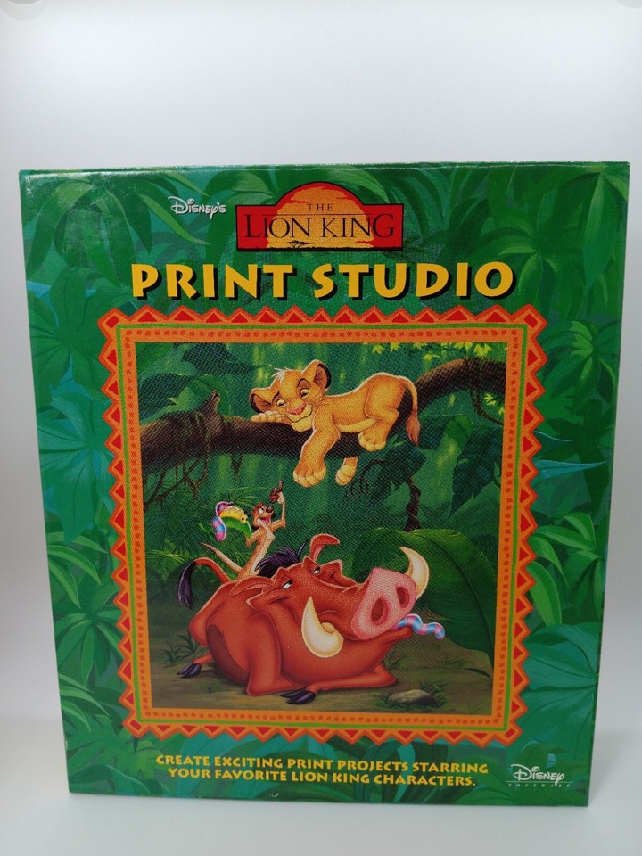 Disney's The Lion King Print Studio PC Game 3.5" Floppy - Windows 3.1 ...