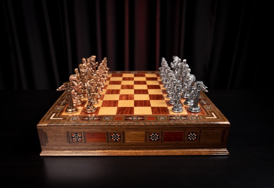 Metal Chess Set,Mythologic Pegasus Figure Chess Pieces,Natural Solid ...