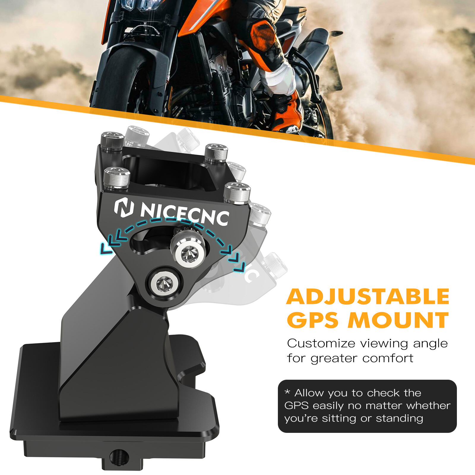 NiceCNC GPS Navigation Mount Holder Stand for KTM 790/890 Adventure R ...