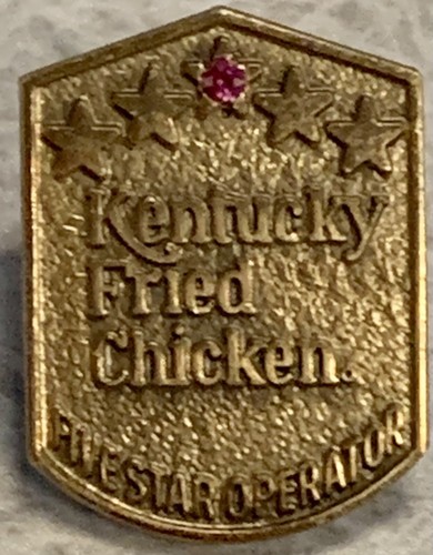 Vintage KFC 5 Star Operator Recognition Lapel Pin ~ Kentucky Fried ...