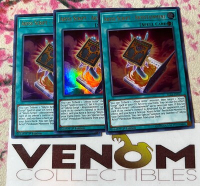 3x (M/NM) Abyss Script- Abysstainment BLLR-EN013 Ultra Rare 1st Edition ...