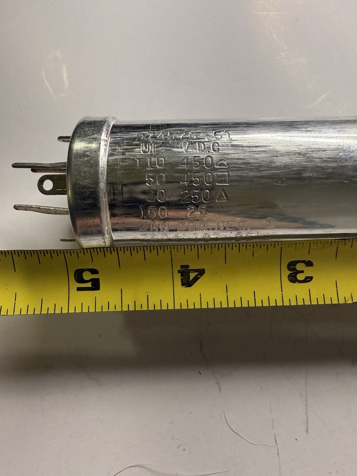 Vintage Mallory Oil Filled Multi Section Capacitor 110uF 50uF 450V Can ...