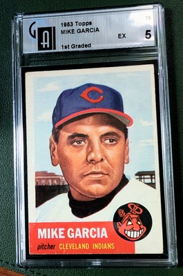 1953 Topps #75 Mike Garcia Indians Graded 5 EX Global Authentics | eBay
