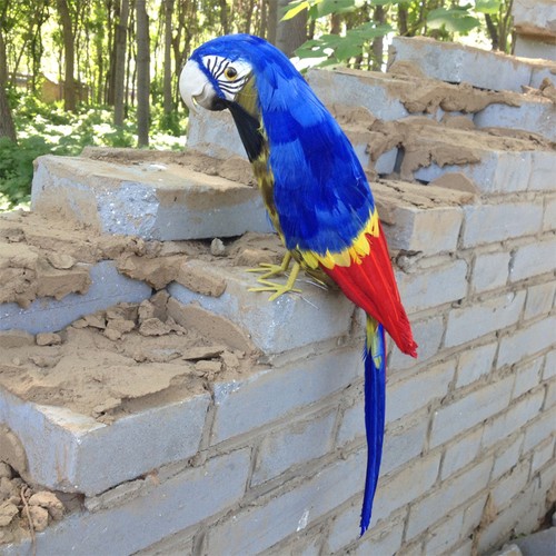 polyethylene&furs simulation parrot toy lovely blue macaw model gift ...