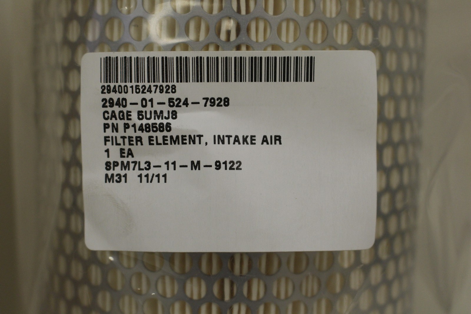 Intake Air Cleaner Filter, P/N: P148586, NSN: 2940-01-524-7928, New! | eBay