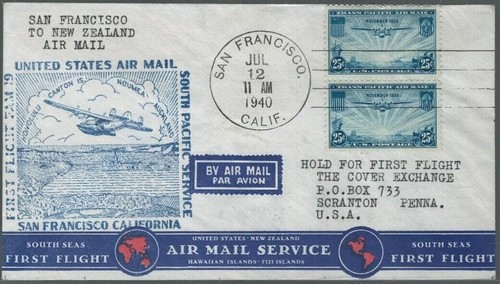US First Flight Cover San Francisco to Auckland New Zealand - PA 1940 ...