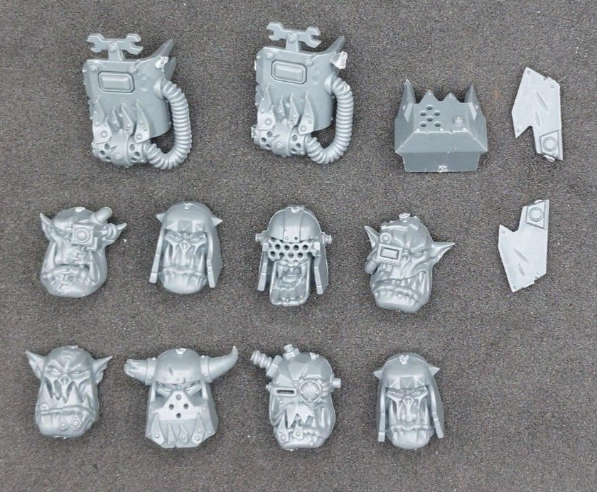 Orks Ork Meganobz Big Mek Heads lot [40K Bits] | eBay