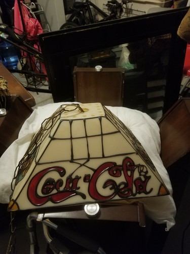 Vintage Coca Cola Stained Plastic Hanging Lamp Bar Pool Table | eBay