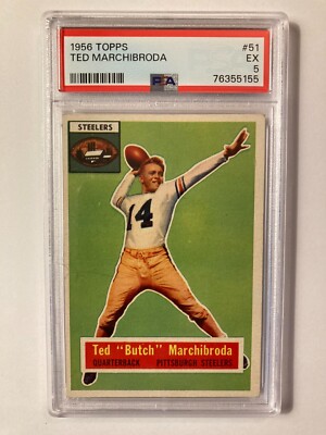1956 Topps Football #51 Ted Marchibroda Pittsburgh Steelers PSA 5 | eBay