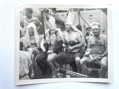 Vintage Photograph The Navy Crossing the Equator Ceremony-Sailors in ...