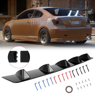 For Scion tC 2005-2016 Gloss Rear Bumper Diffuser Lip Fins Spoiler ...