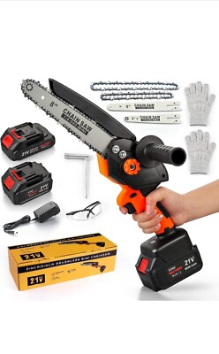SANJIAN Brushless Mini Chainsaw 8 Inch &6 Inch Electric Cordless with 2 ...