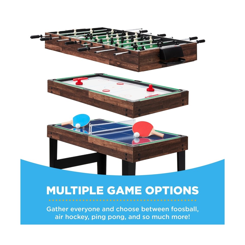 Best Choice Products 2x4ft 10-in-1 Combo Game Table Set for Home, Game ...