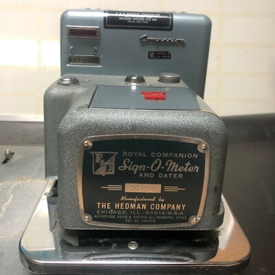 Vintage HEDMAN Company Sign-O-Meter Dater Royal Companion Check Writer ...