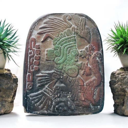 Quetzalcoatl Aztec Feathered Warrior King Vtg Clay Stamp Snake Bird ...
