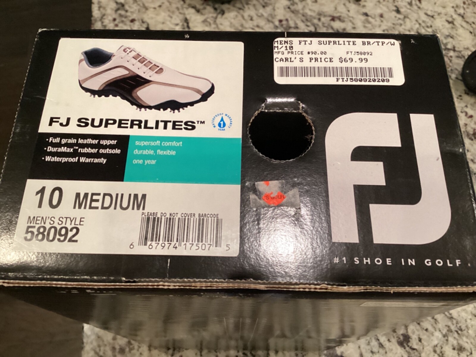 Foot Joy SuperLites Men's Brown White Leather Golf Cleats Shoes 58092 ...