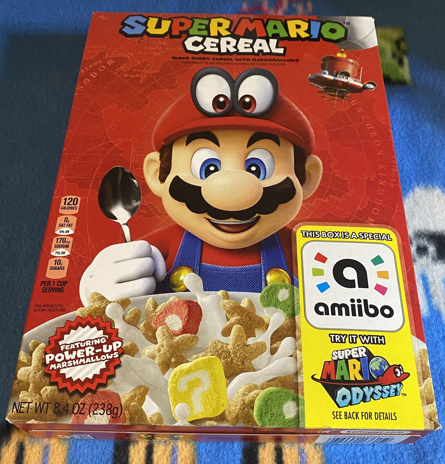 Nintendo SUPER MARIO CEREAL w/ amiibo Box Limited Edition Collectible ...