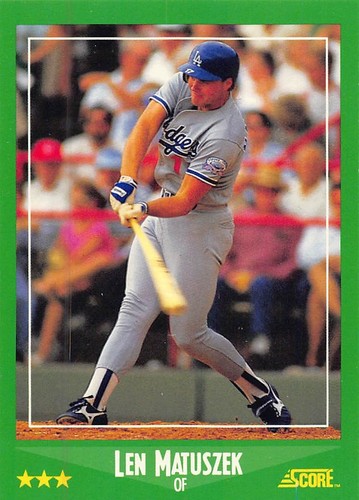 Len Matuszek 1988 Score 424 Los Angeles Dodgers Baseball Card | eBay