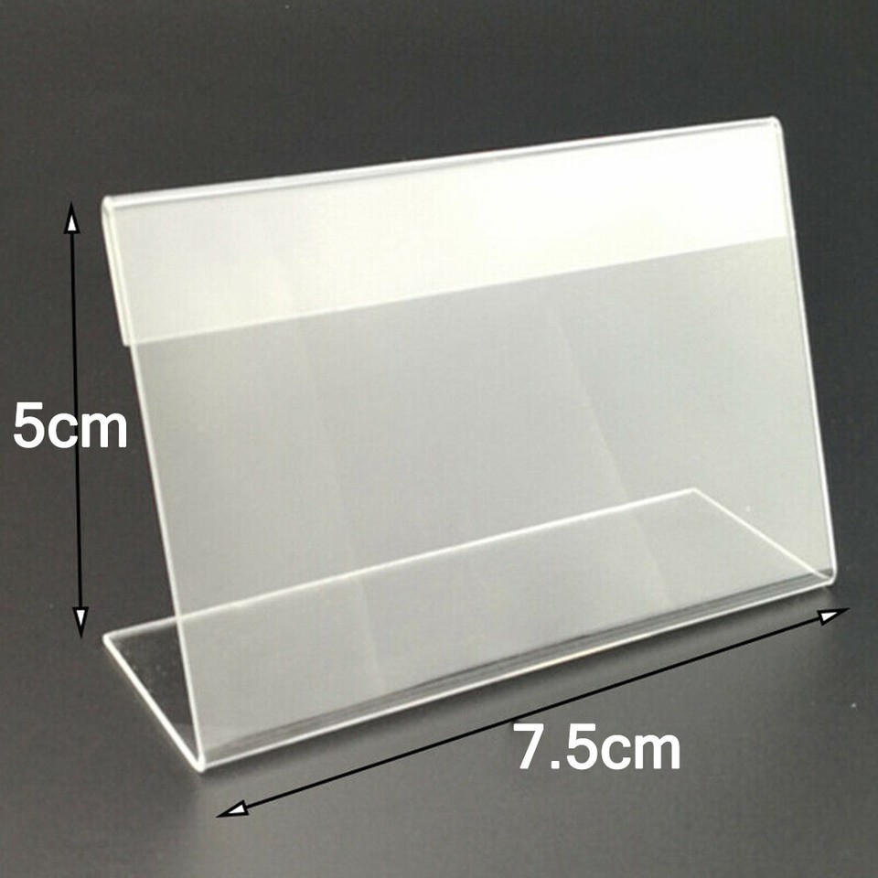 20pcs SMALL Clear Table Name Card Price Tag Sign Display Stand Holder ...