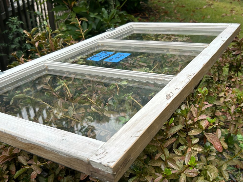 1 - 33-3/4 x 18 Vintage Basement Window Sash 3 pane Frame 1970s Arts ...