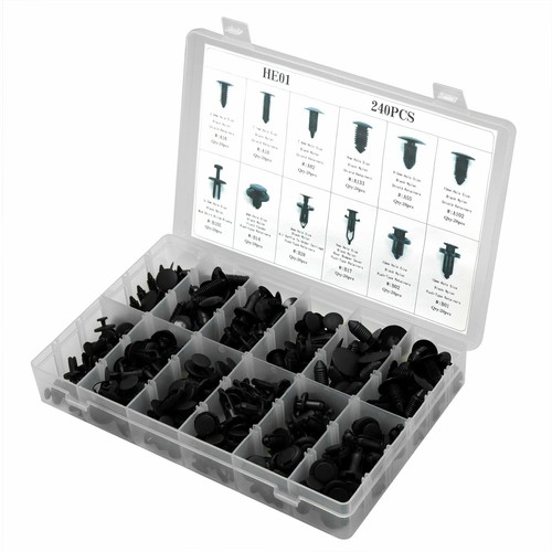 240pcs Auto Push Retainer Assortment Fix-Kit Car Shield Pin Rivet ...