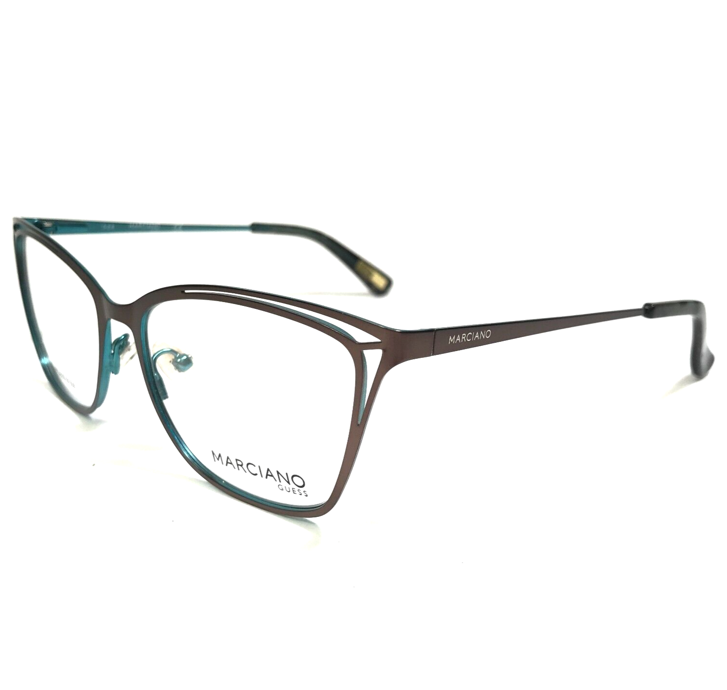 GUESS by Marciano Eyeglasses Frames GM0310 049 Brown Blue Cat Eye 53-16 ...