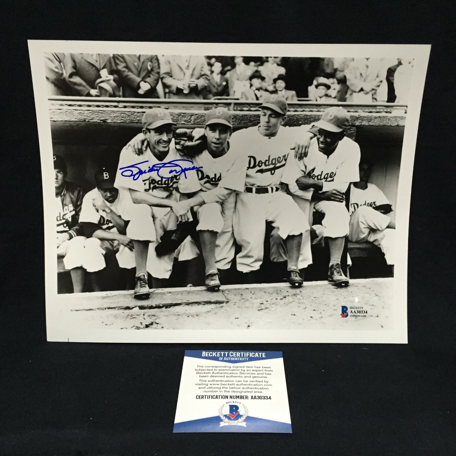 SPIDER JORGENSEN JACKIE ROBINSON DODGERS SIGNED AUTOGRAPH 8X10 PHOTO ...