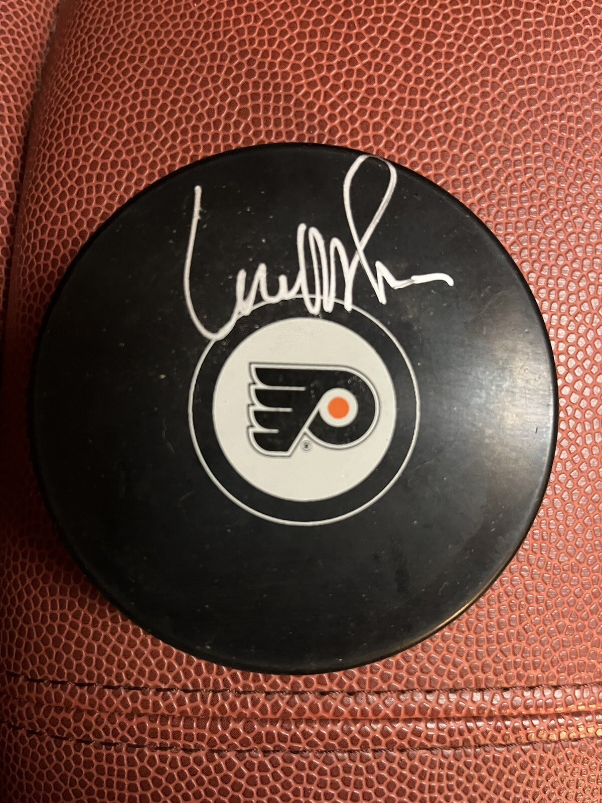 Lou Nolan Autographed Flyers Logo Puck | eBay