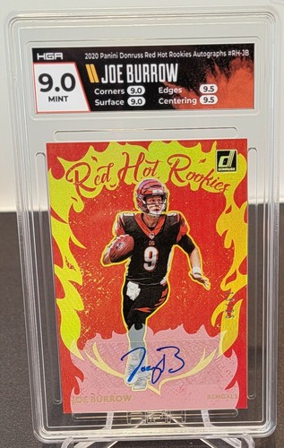 Joe Burrow 2020 Donruss Red Hot Rookie Auto 13/25 - HGA 9 BENGALS #RH ...