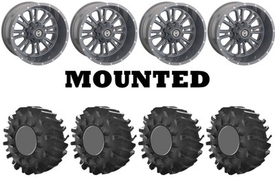 Kit 4 Interco Aqua Torque Tires 28x10-14 on Moose 399X Gray Wheels IRS ...