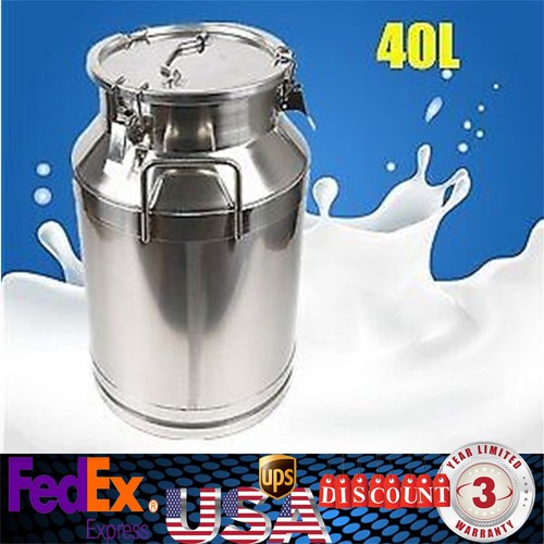 Stainless Steel 40L/10.56 Gallon Milk Can - Heavy Duty Farm Milk Jug Milk Bucket | eBay