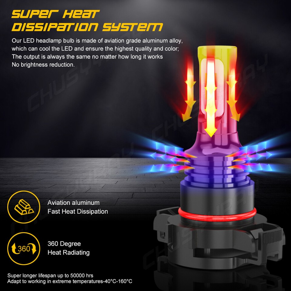 2Pc WHITE High Power LED Daytime Running Light Bulbs For Jeep Compass ...