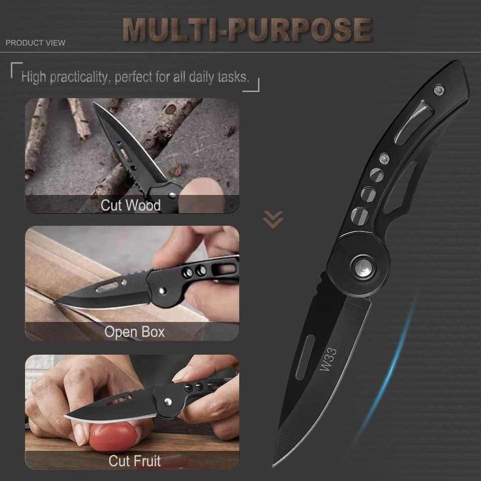 Folding Pocket Knife for Men, Small Keychain Knife with Clip, Stainless ...