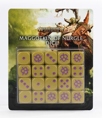 MAGGOTKIN OF NURGLE DICE AGE OF SIGMAR 40K WARHAMMER 40,000 D6 NEW ...