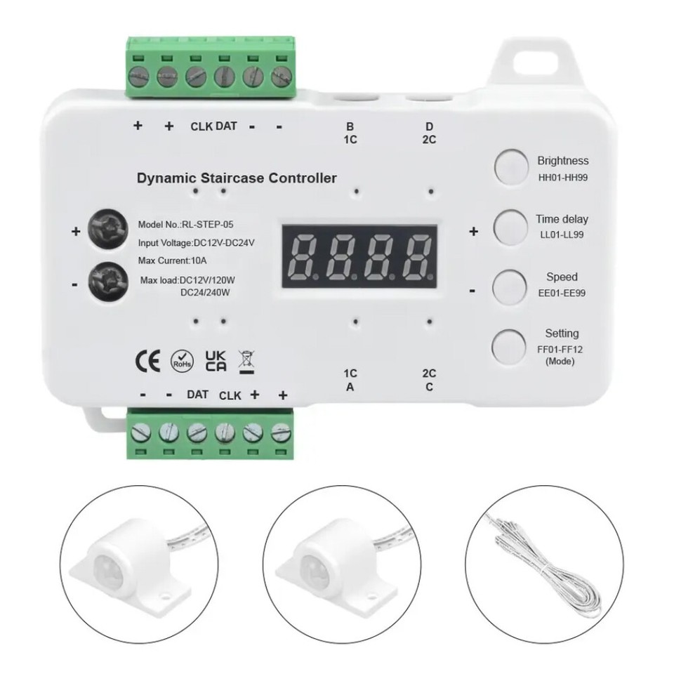 Intelligent Motion Induction Stair Light Smart Controller 16 20 Steps ...