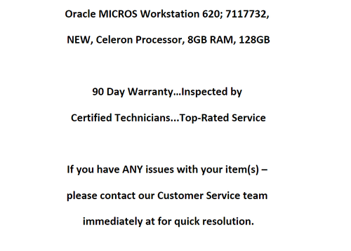 Oracle MICROS Workstation 620; 7117732, NEW, Celeron Processor, 8GB RAM ...