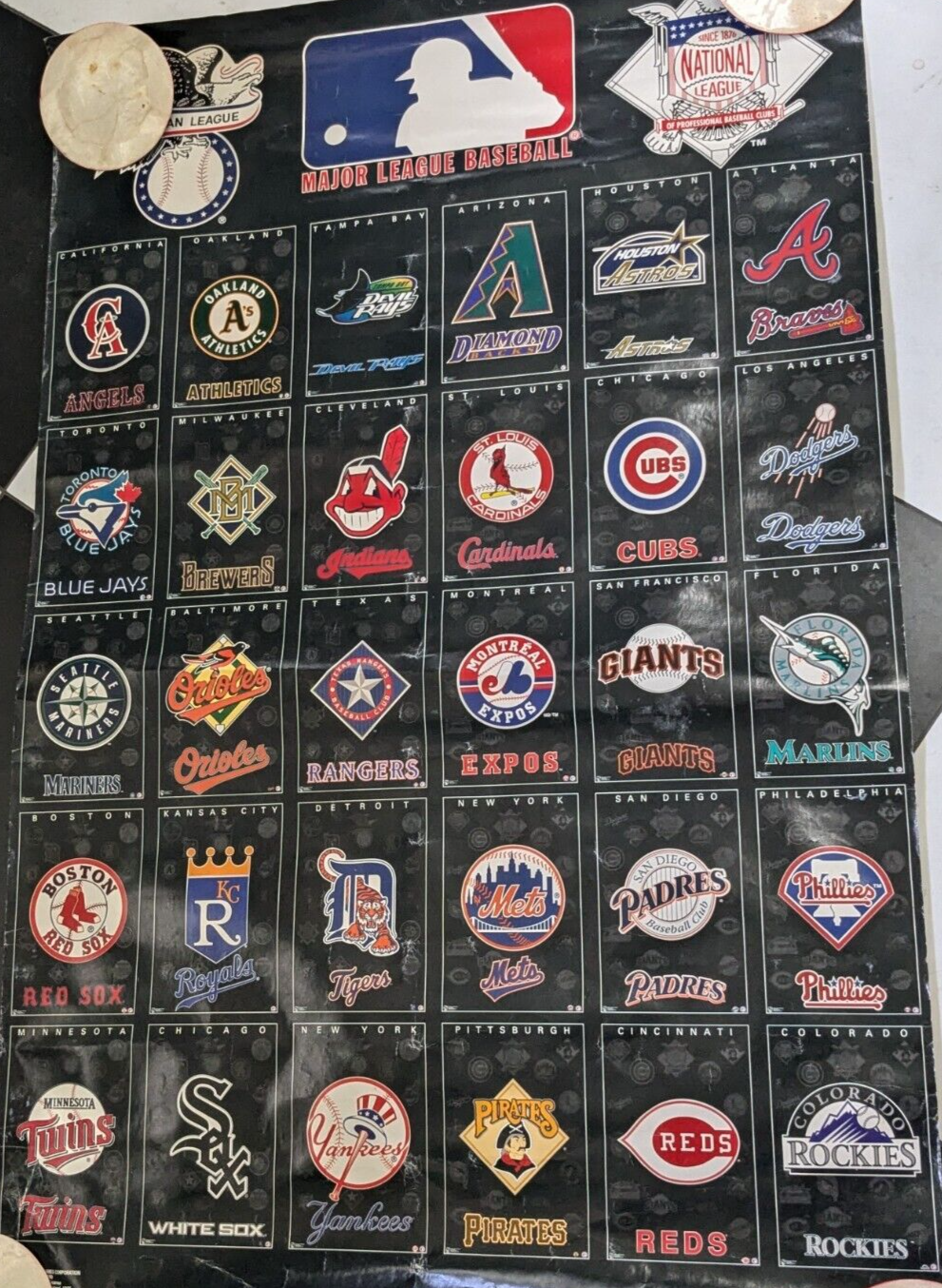 1995 MLB Poster of All Existing Teams with (Now) Retired Names | eBay